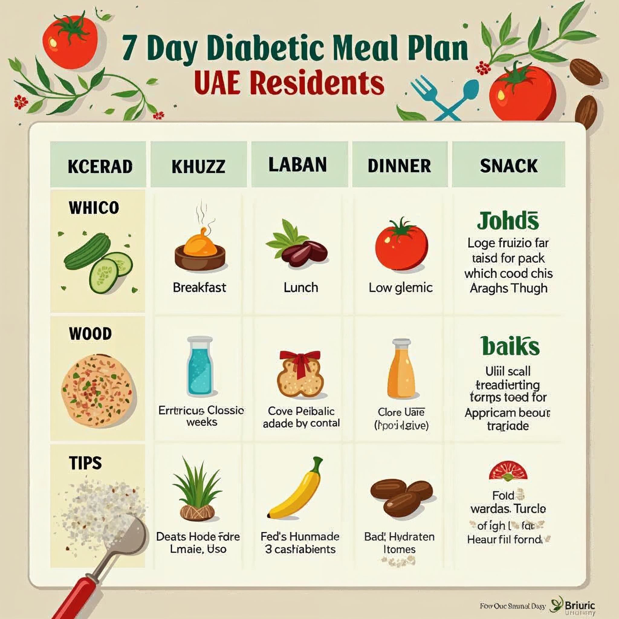 Diabetic Meal Plan in UAE: 7-Day Guide with Local Foods & Blood Sugar ...
